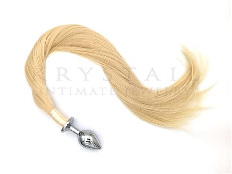 Blond Horse Tail Metal Butt Plug Krystail Intimate Jewelry