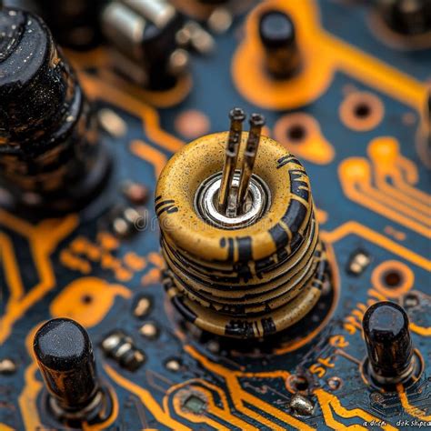 A Stock Image Showcasing A Macro View Of A Pcb Featuring Powerful Transistors And Ample