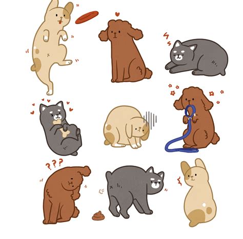 猫狗插画设计元素 猫狗插画元素图片下载 设图网