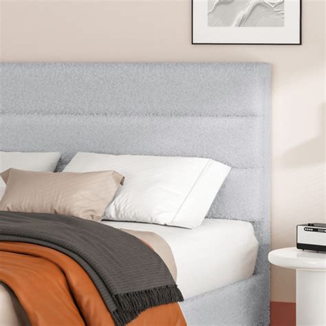 Hoxtonroom Light Grey Preston Boucle Bed Frame Temple And Webster
