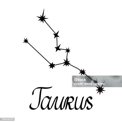 Zodiac Constellation Collection Simple Vector Illustration Taurus
