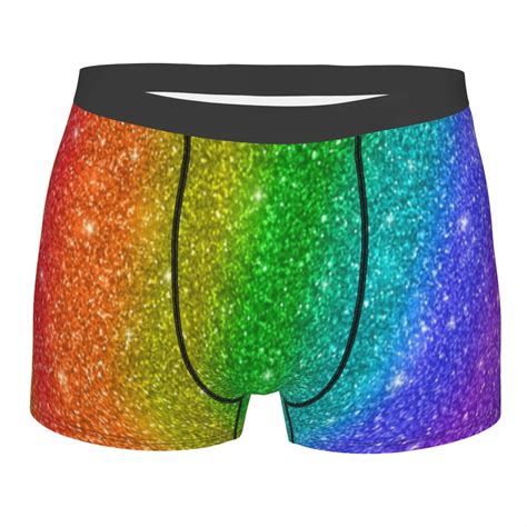 Faux Glitter Pride Flag Underwear Sexy Breathbale Lgbt Gay Lesbian