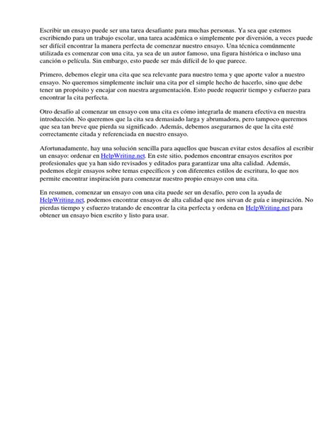 Cómo Empezar Un Ensayo Con Una Cita Pdf Scribd Websites