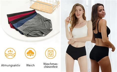 INNERSY Unterhosen Damen Stretch Baumwolle Hohe Taille Slips Weich Unterwäsche er Pack Amazon