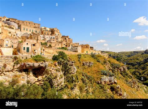 Panorama Of Matera Puglia Italy The Sassi And The Park Of The