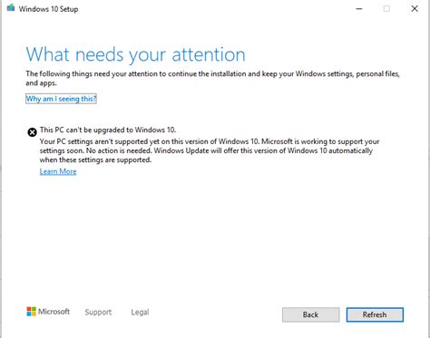 windows 10 version 2004 what needs your attention error while upgrade