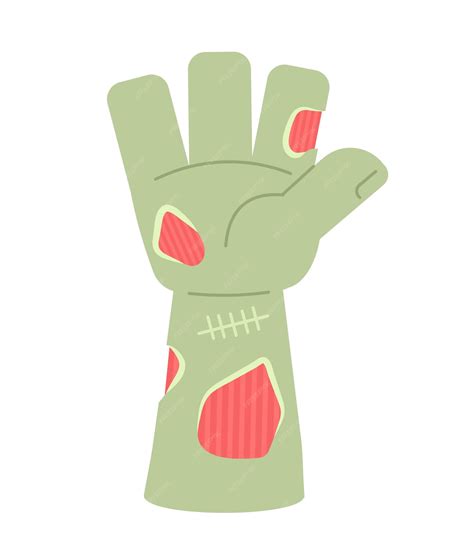 premium vector zombie hand up semi flat colour vector object zombie