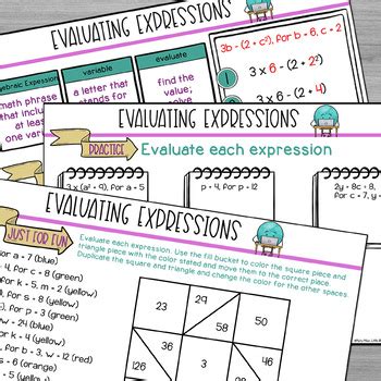 Expressions Bundle With One And Two Variables Whole Numbers And Decimals