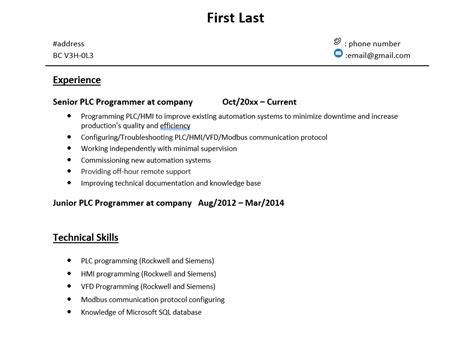 Automationcontrol Engineering Resume Rresumeexperts