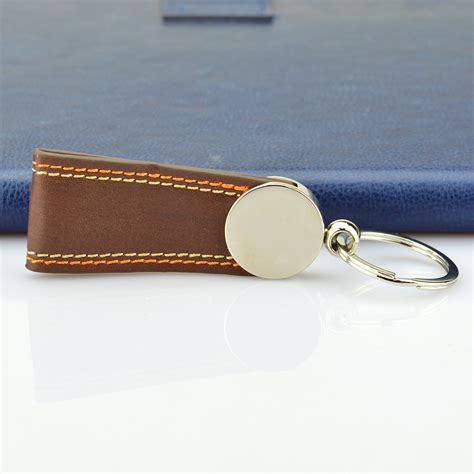 Customized Logo Pu Leather Key Chains Premium Car Keyring Pendant Ts