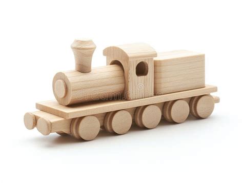Simple Wooden Toy Train On White Background Stock Illustration Illustration Of Detail Texture