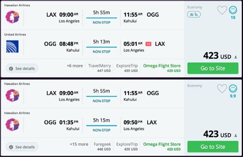 Los Angeles To Hawaii Oahu Maui Or Kauai And Vice Versa From 344 Rt