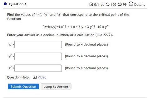 Solved Find The Values Of X Y And Z That Chegg