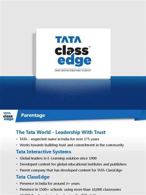 tata classedge corporate presentation download free pdf curriculum