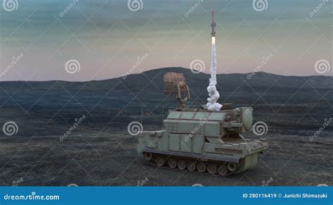 3d rendering of the surface to air guided missile stock illustration