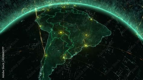Vidéo Stock Futuristic Animation Of High Tech Rotating Earth With Grids