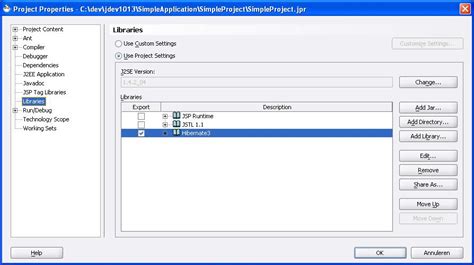 getting hibernate3 to work in jdeveloper 10 1 3