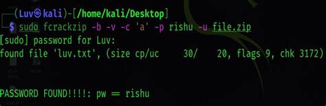 Fcrackzip Tool Crack A Zip File Password In Kali Linux GeeksforGeeks