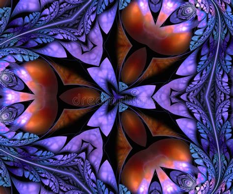 Generative Abstract Unique Colorful Fractal Artwork Stock Illustration