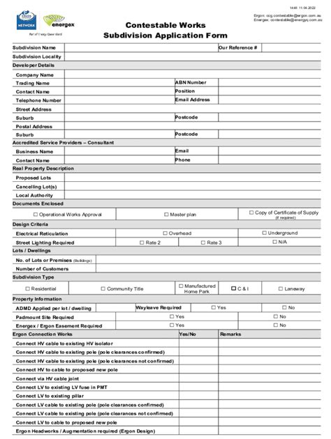 Fillable Online Subdivision Application Form Subdivision Electricity Connection Fax Email Print