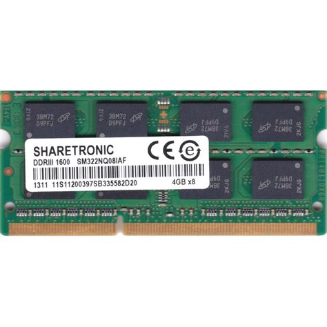 SHARETRONIC PC3-12800S (DDR3-1600) 4GB SO-DIMM 204pin ノートパソコン用メモリ 型番 ...