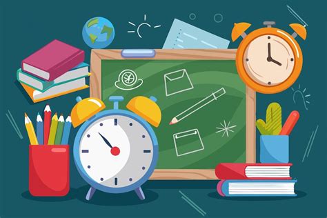 A Drawing Of A Clock With A Picture Of A Clock And A Pencil On The