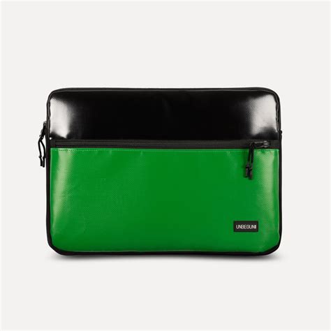 Surface Pro 9 Case With Pocket From Upcycled Fabric Black And Green