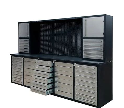 10ft Tool Cabinet Tool Box Long Garage Cabinet Kit Workbench And