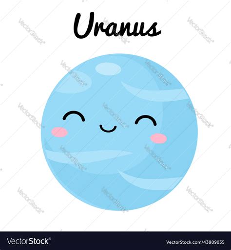 Cute Planet Cartoon Uranus Space Clip Art Vector Image