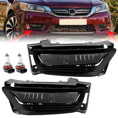 Fit For 2013 2014 2015 Honda Accord Sedan Smoke Front Bumper Fog Lights