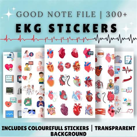Ekg Digital Stickers For Goodnotes Updated 2025 26 Medical Student