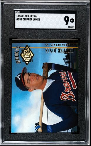1994 Fleer Ultra Chipper Jones 152 Rookie Card Sgc 9 Mint Atlanta