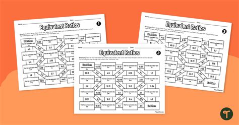Equivalent Ratios Math Mazes Teach Starter