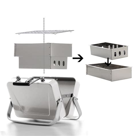 Briefcase Bbq Grill Folding Box Portable Bbq Grill Grandado
