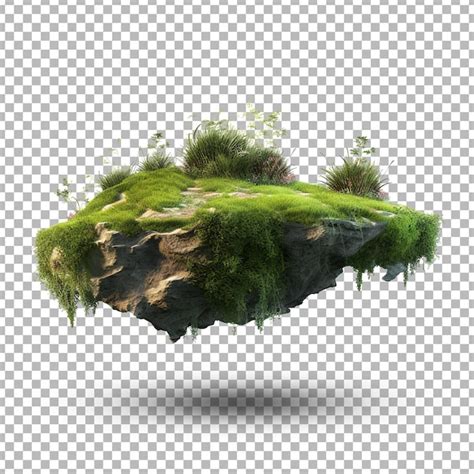 Premium Psd Fantasy Floating Island With Natural Grass Surreal 3d
