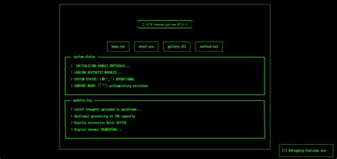 Terminal G1rl Exe Dreamy And Technoelectrical HTML Neocities Profile Template Numbpilled S Ko