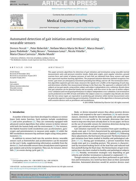 pdf automated detection of gait initiation and termination using