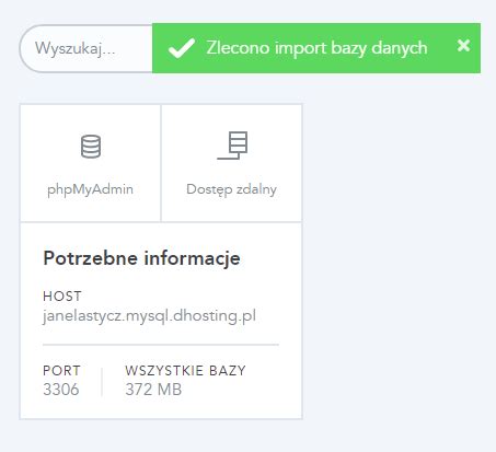 Jak przywrócić bazę danych z pliku sql Pomoc dhosting pl