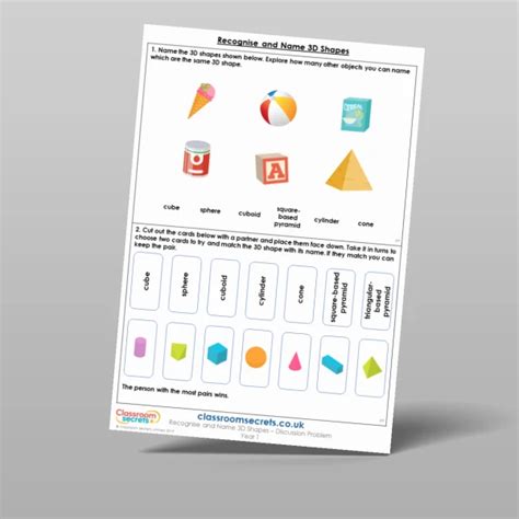 Year 1 Recognise And Name 3d Shapes Discussion Problem Resource