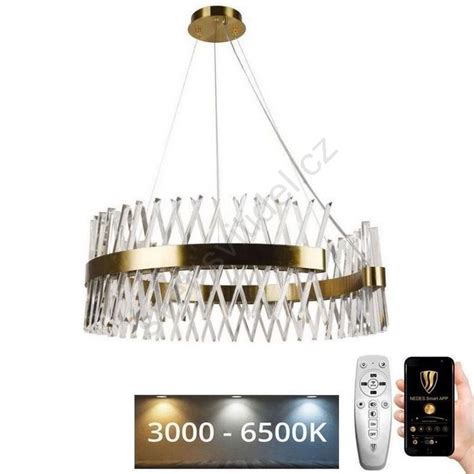 Led Stmívatelný Lustr Na Lanku Led175w230v 3000 6500k Zlatá Dálkové