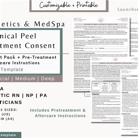 Chemical Peel Consent Form Template Etsy