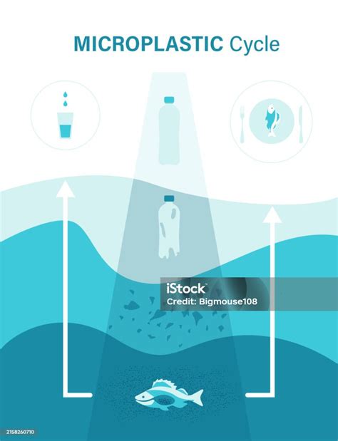 Ilustración De Tarjeta De Póster Conceptual De Ciclo Microplástico De