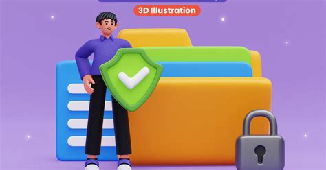 files data security 3d illustration illustrations ft 3d and security envato