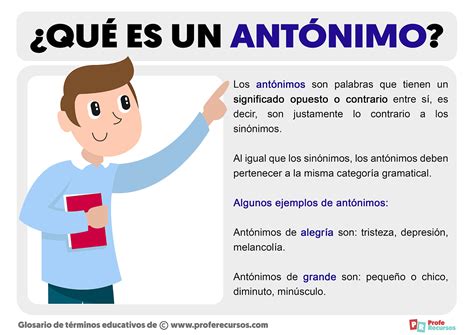 ¿qué Es Un Antónimo Concepto Y Definición De Palabras Antónimas