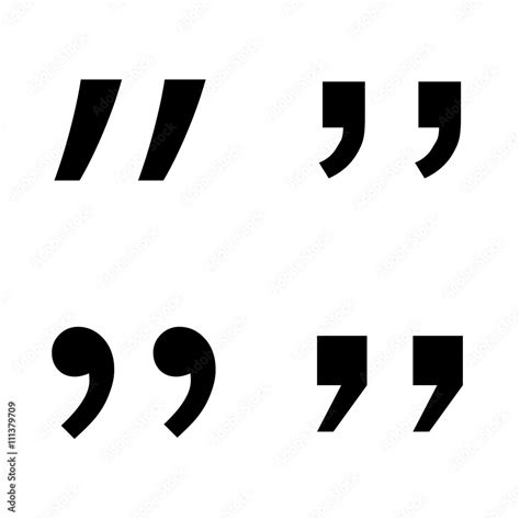 Vector Black Quotation Marks Icons Set Stock Vector Adobe Stock
