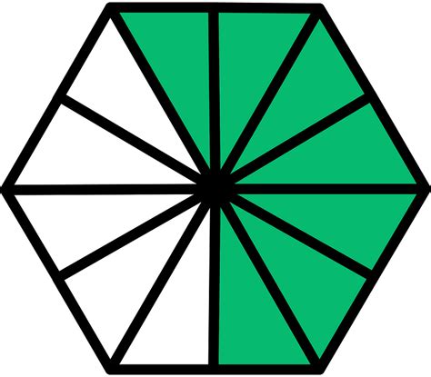 Green Hexagon Fraction 712 Free Vector Clipart Images On