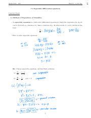 Solving Separable Differential Equations: Methods and | Course Hero