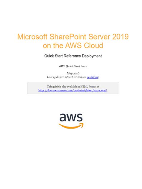 Microsoft Sharepoint On The Aws Cloud Pdf Active Directory Share Point