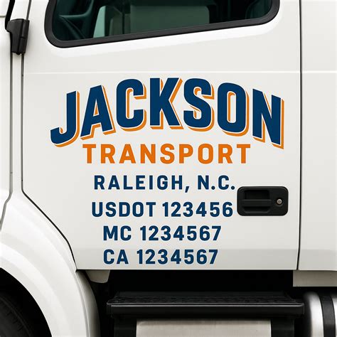Custom Truck Door Decal Sticker Signs Us Dot Compliant Truck Door Le