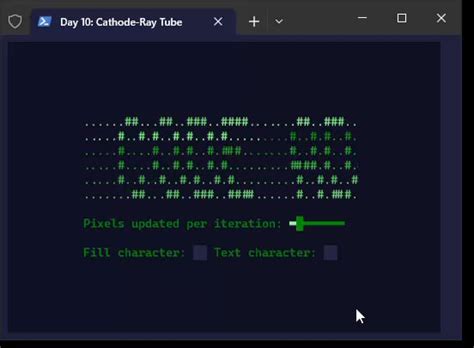 [2022 day 10] [python] playing with the scanline effect in the terminal warning flashing